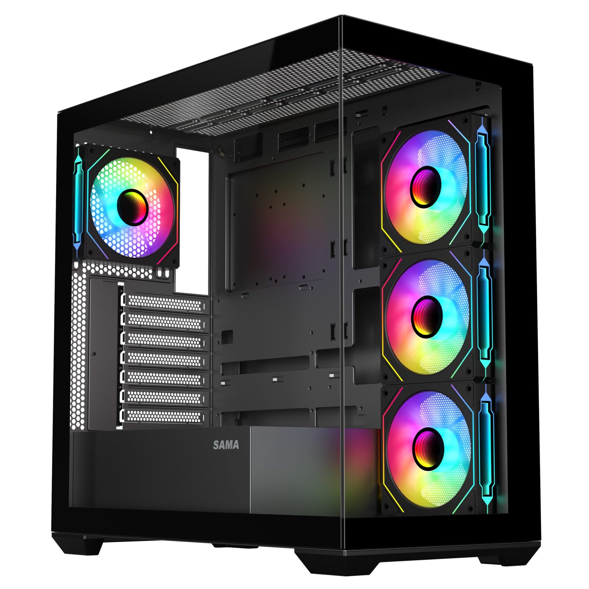 SAMA SV01 Mid Tower ATX Gaming PC Computer Case Black - Technoholic